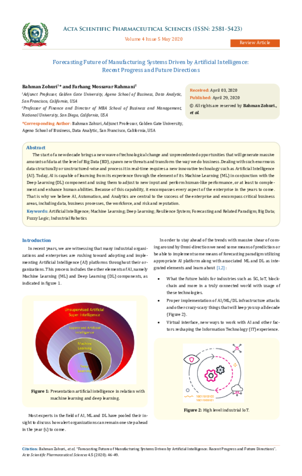 (PDF) Forecasting Future of Manufacturing Systems Driven by Artificial ...