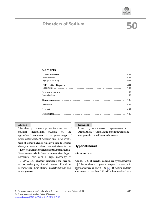 (PDF) Disorders of Sodium