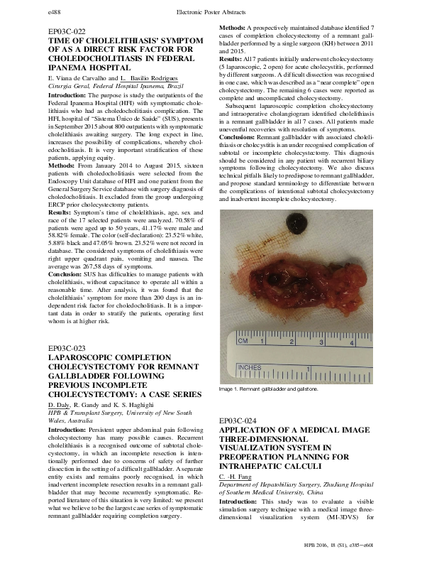 (PDF) Laparoscopic completion cholecystectomy for remnant gallbladder ...