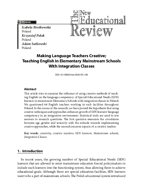 (PDF) Making Language Teachers Creative; Teaching English in Elementary ...