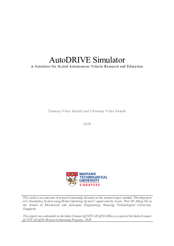 (PDF) AutoDRIVE Simulator -- Technical Report