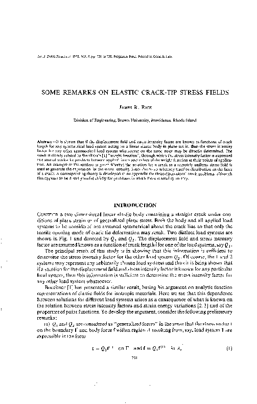 (PDF) Some remarks on elastic crack-tip stress fields