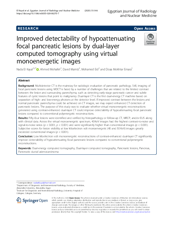 (PDF) Improved detectability of hypoattenuating focal pancreatic lesions by dual-layer computed ...