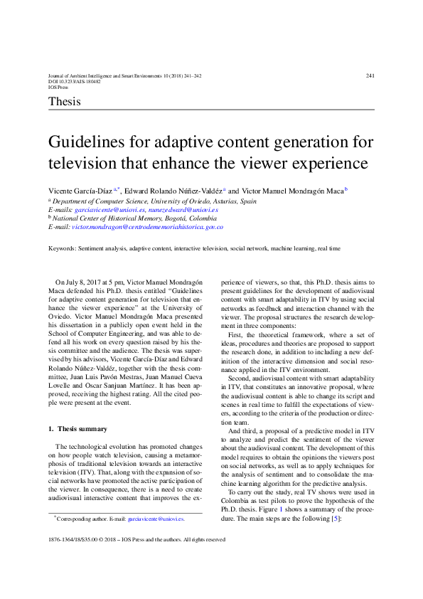 (PDF) Guidelines for adaptive content generation for television that ...