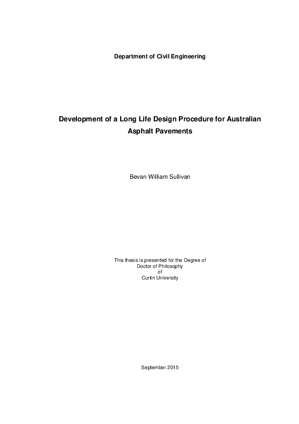 Pdf Development Of A Long Life Design Procedure For Asphalt Pavements