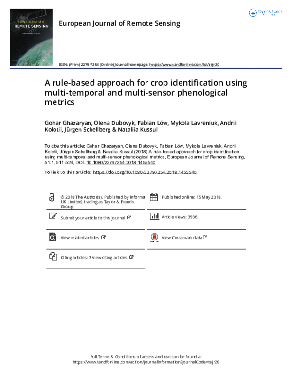 Pdf A Rule Based Approach For Crop Identification Using Multi