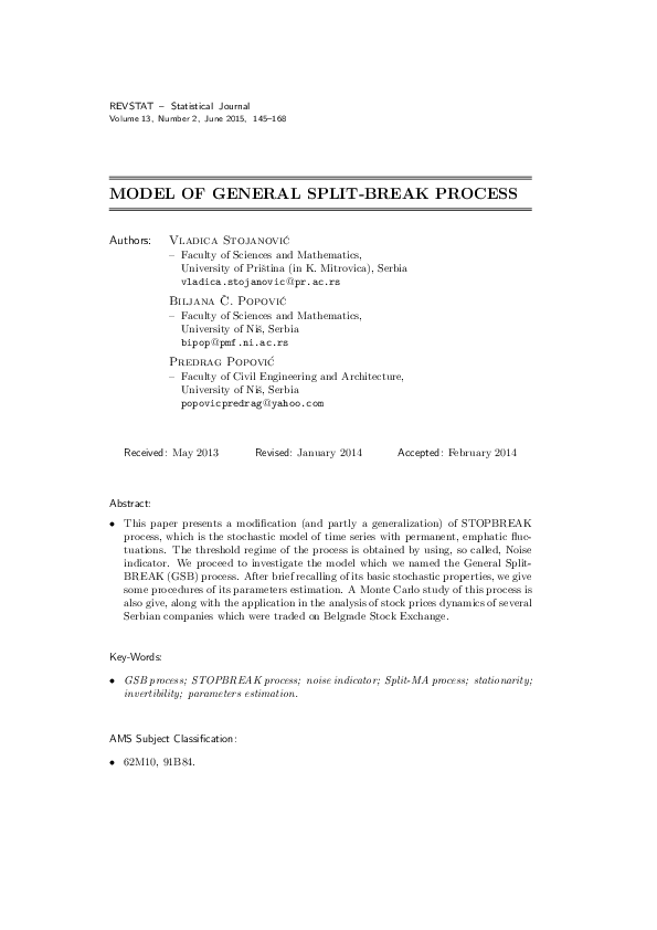 (PDF) Model of General Split-BREAK Process