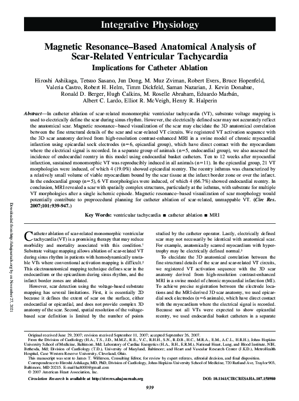 (PDF) Magnetic Resonance–Based Anatomical Analysis of Scar-Related ...