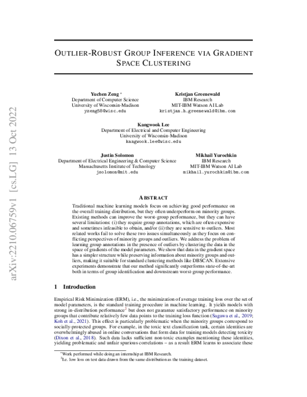 Outlier-Robust Group Inference via Gradient Space Clustering