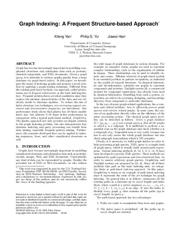 (PDF) Graph indexing