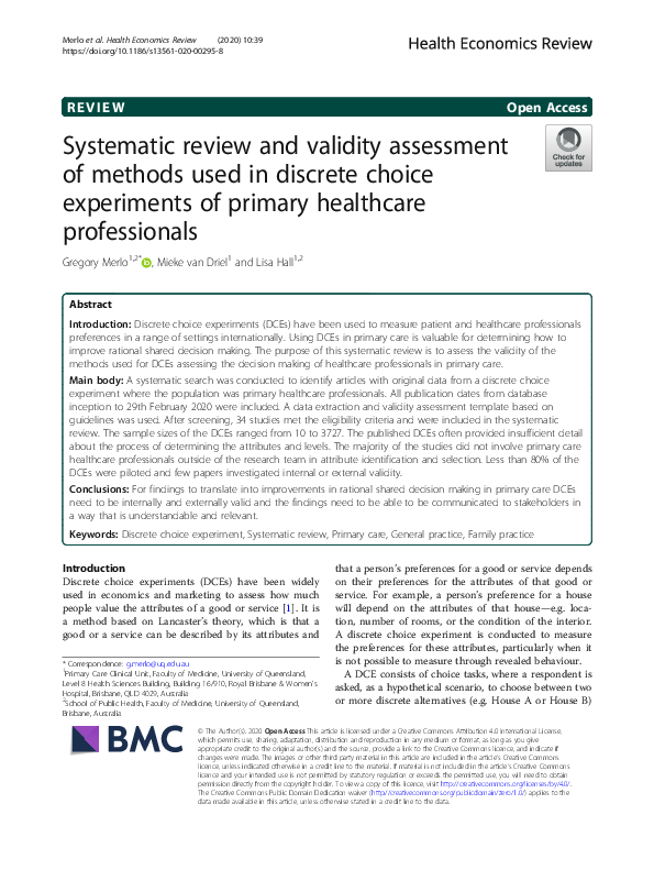 (PDF) Systematic review and validity assessment of methods used in ...