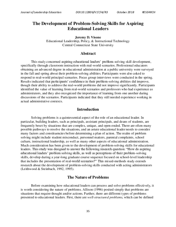 (PDF) The Development of Problem-Solving Skills for Aspiring ...