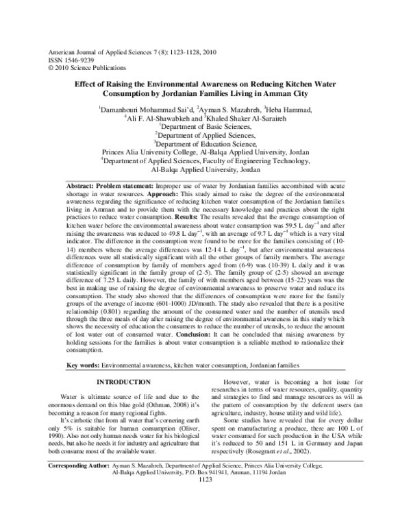 (PDF) Effect of Raising the Environmental Awareness on Reducing Kitchen ...