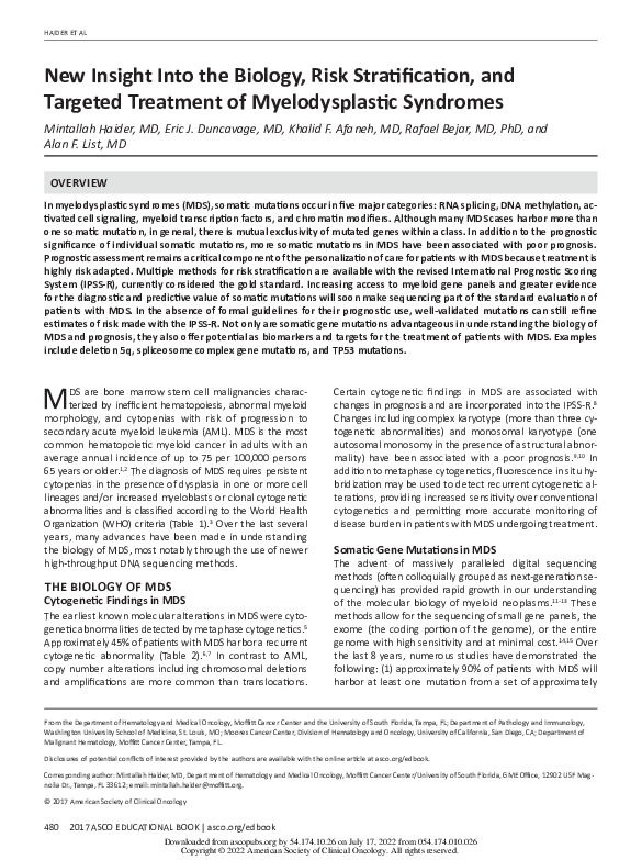 (PDF) New Insight Into the Biology, Risk Stratification, and Targeted ...