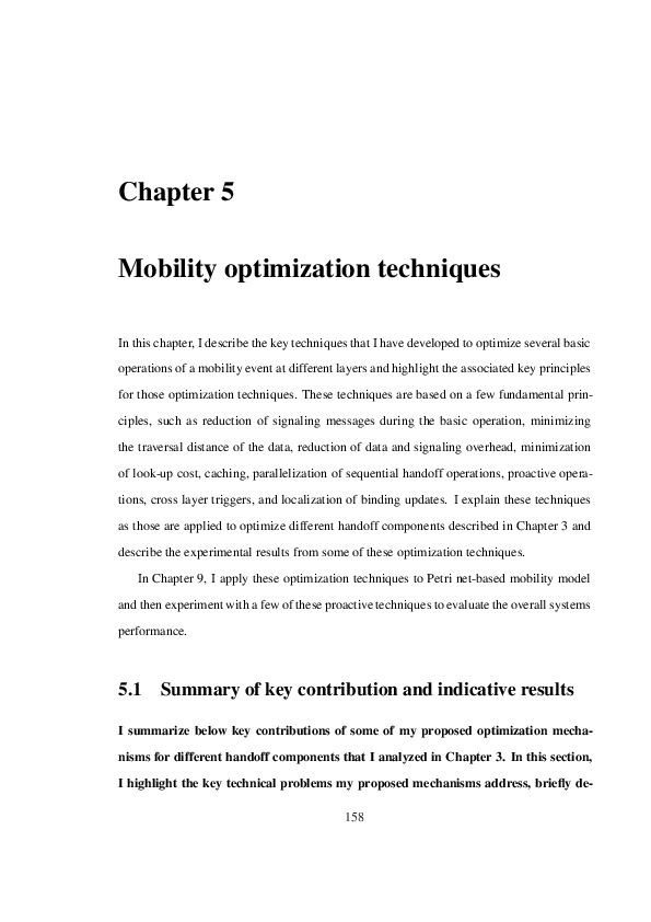 (PDF) Mobility Optimization Techniques