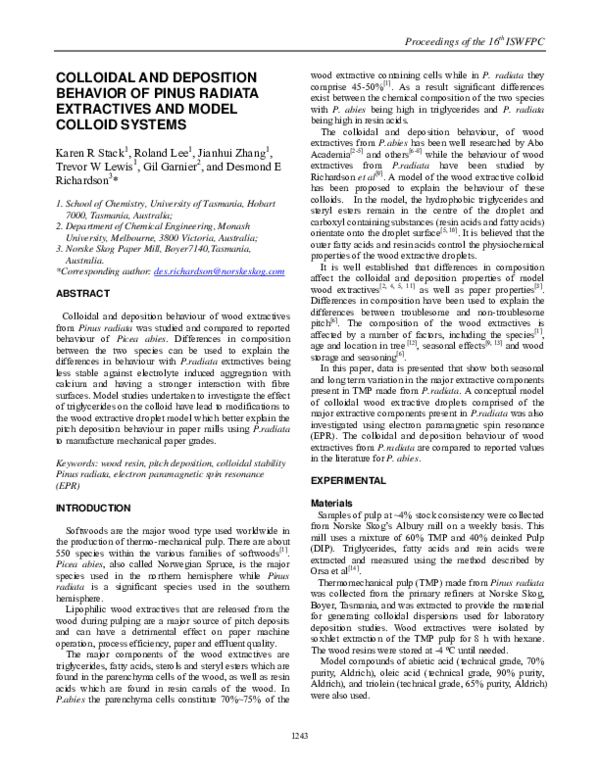 (PDF) Colloidal and deposition behavior of pinus radiata extractives ...