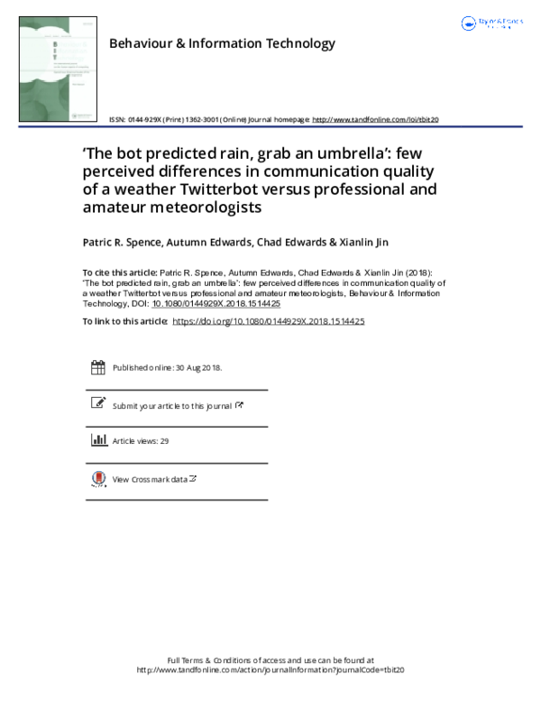 (PDF) ‘The bot predicted rain, grab an umbrella’: few perceived ...