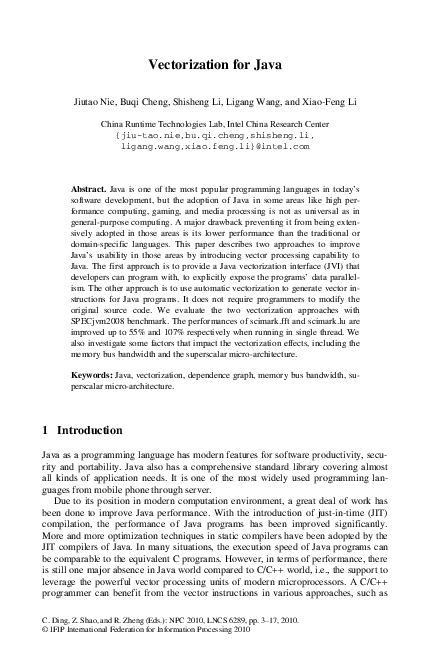 (PDF) Vectorization for Java | shisheng li - Academia.edu