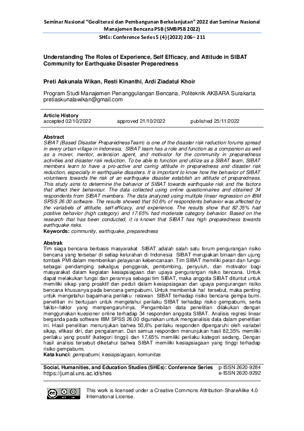 (PDF) Understanding The Roles of Experience, Self Efficacy, and ...