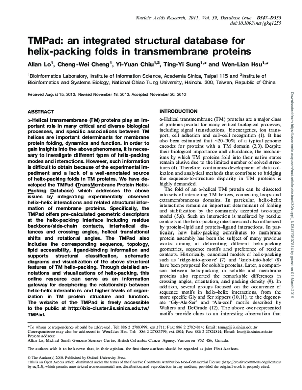 (PDF) TMPad: an integrated structural database for helix-packing folds ...