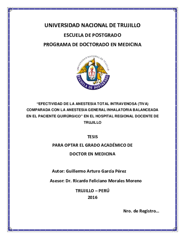 (PDF) Efectividad de la anestesia total intravenosa (tiva) comparada ...