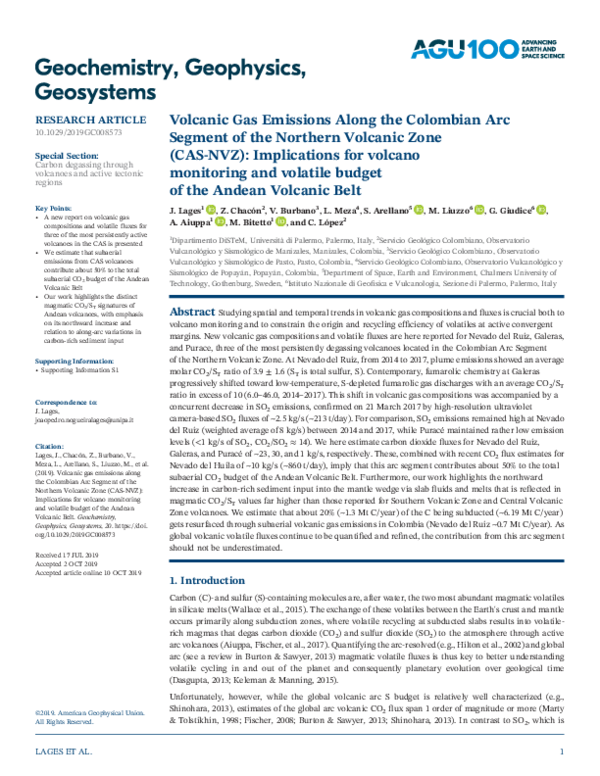 (PDF) Volcanic Gas Emissions Along the Colombian Arc Segment of the ...