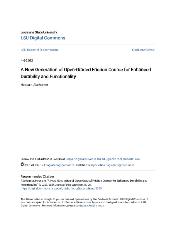 (PDF) A New Generation of Open-Graded Friction Course for Enhanced ...