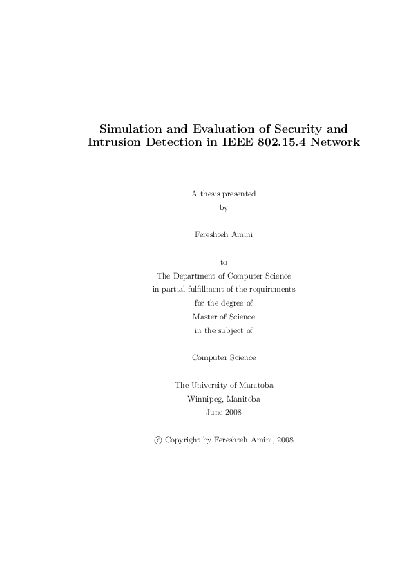 (PDF) Simulation and evaluation of security and intrusion detection in IEEE 802.15. 4 network