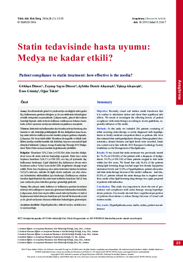 (PDF) Patient compliance to statin treatment: how effective is the media?