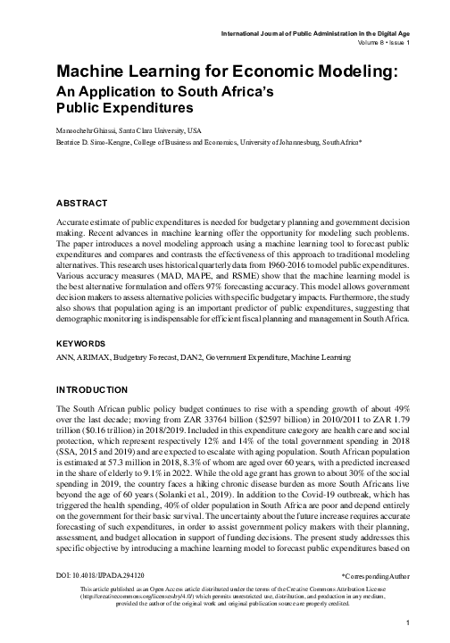 (PDF) Machine Learning for Economic Modeling