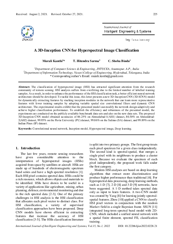 (PDF) A 3D-Inception CNN for Hyperspectral Image Classification