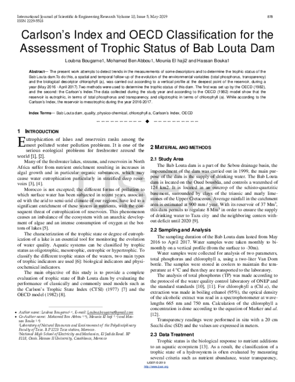 (PDF) Carlson’s Index and OECD Classification for the Assessment of ...