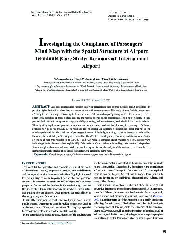 (PDF) Inves tigating the Compliance of Passengers' Mind Map with the ...