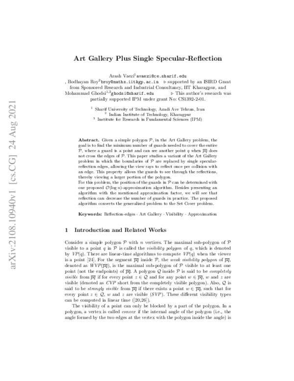 (PDF) Art Gallery Plus Single Specular-reflection