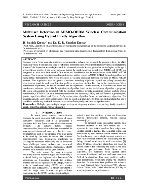 (PDF) Multiuser Detection in MIMO-OFDM Wireless Communication System Using Hybrid Firefly Algorithm