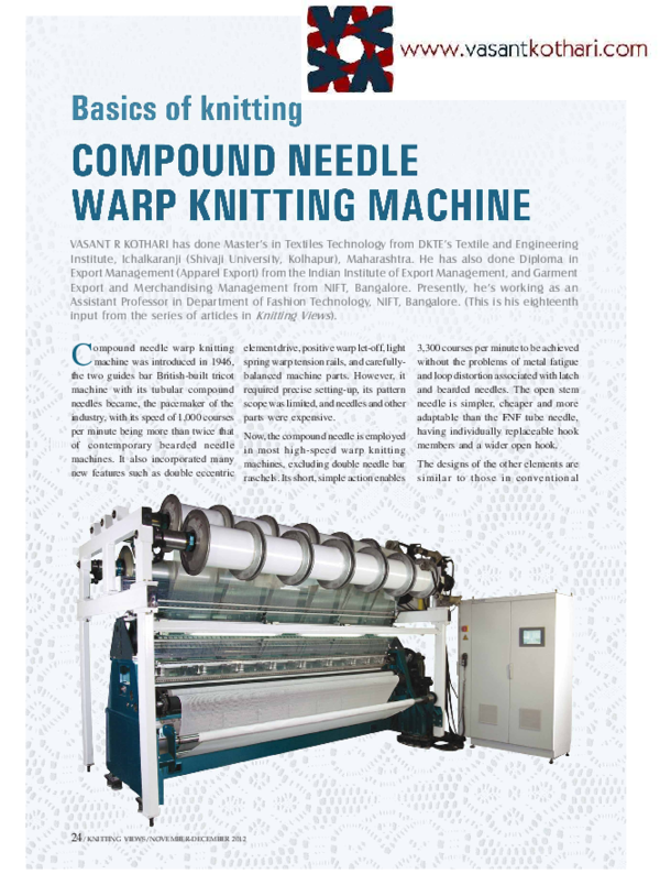 (PDF) Compund Needle Warp Knitting MAchine