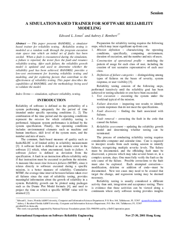 (PDF) A simulation based trainer for software reliability modeling