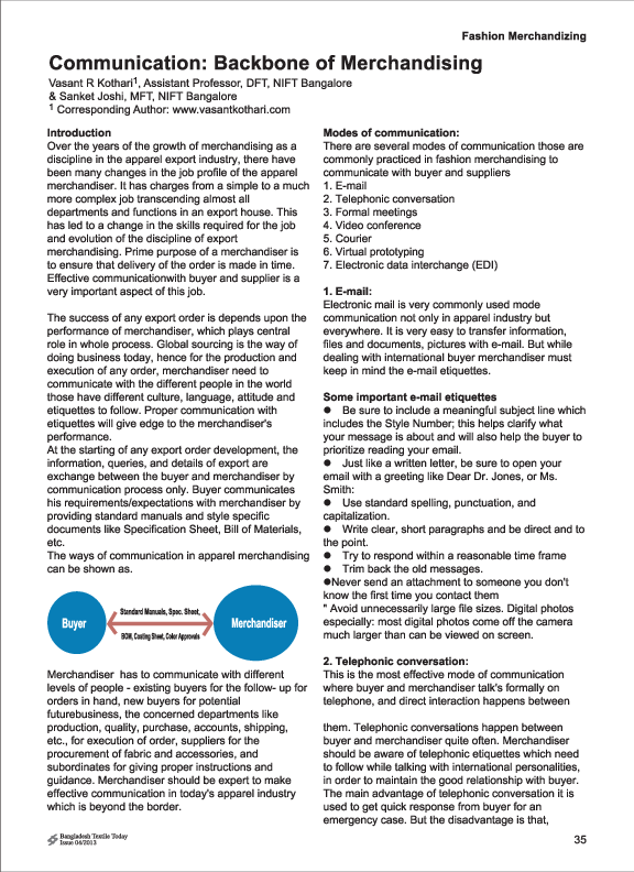 (PDF) FM Communication Backbone of Merch | vasant kothari - Academia.edu