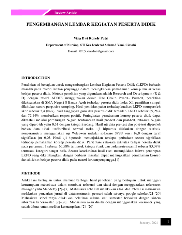 (PDF) PENGEMBANGAN LEMBAR KEGIATAN PESERTA DIDIK