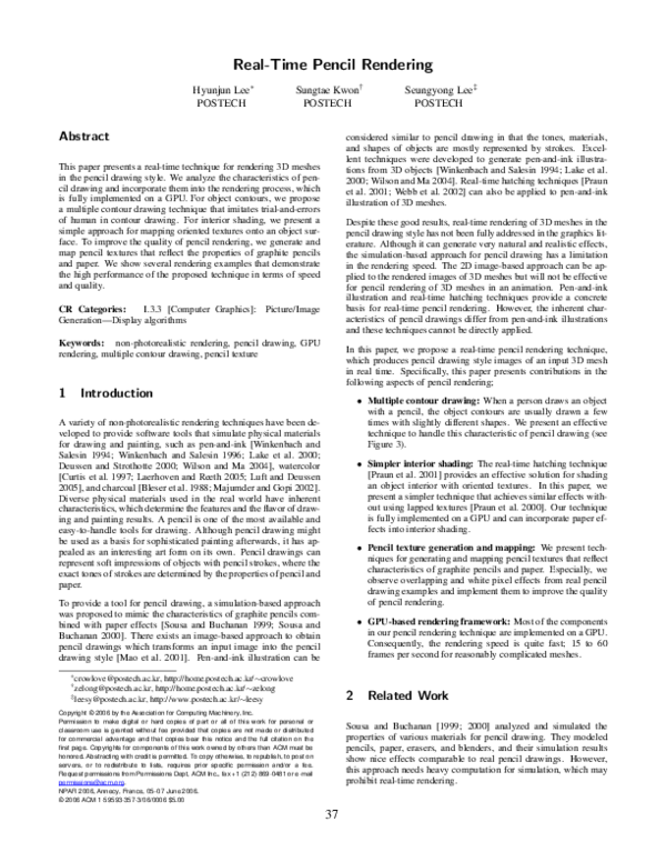 (PDF) Real-time pencil rendering