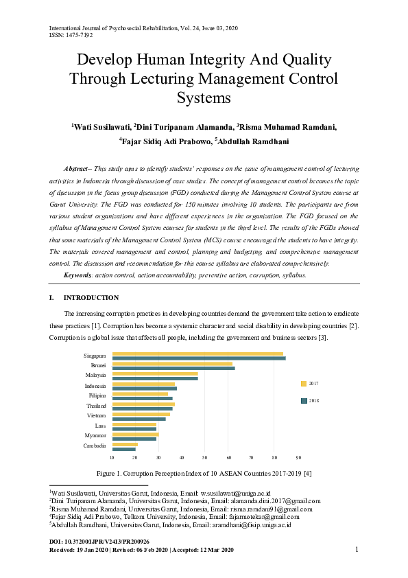 (PDF) Develop Human Integrity And Quality Through Lecturing Management ...