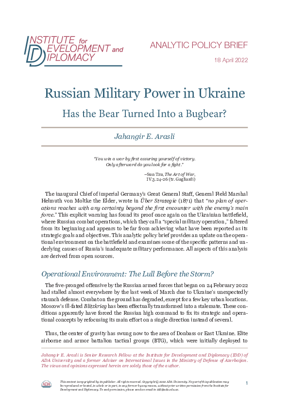 (PDF) Russian Military Power in Ukraine