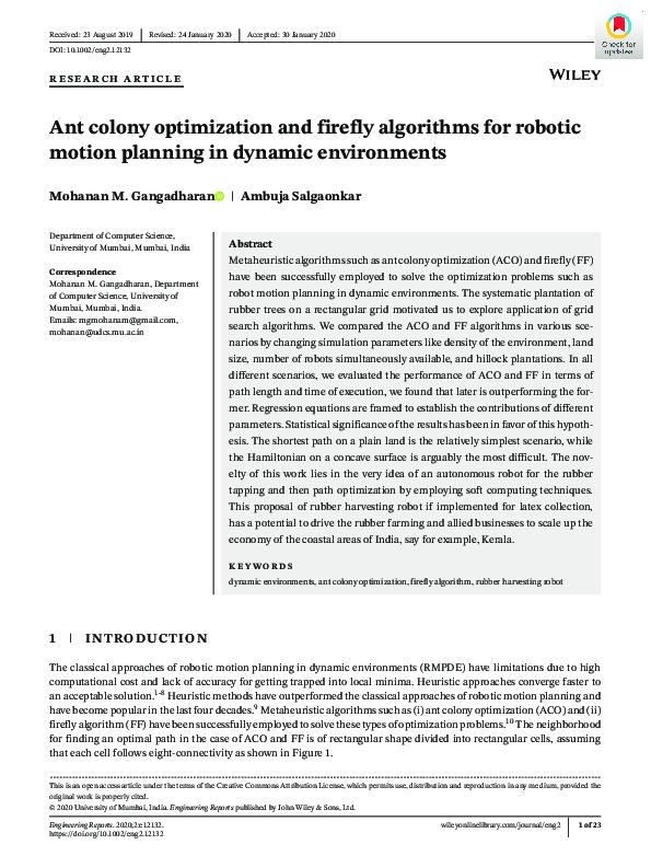 (PDF) ACO and Firefly Algorithms for Robot Pathing