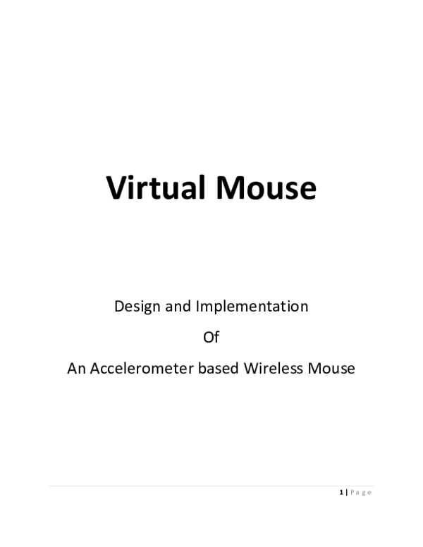 (PDF) Virtual Mouse: Design and implementation of an accelerometer based wireless mouse