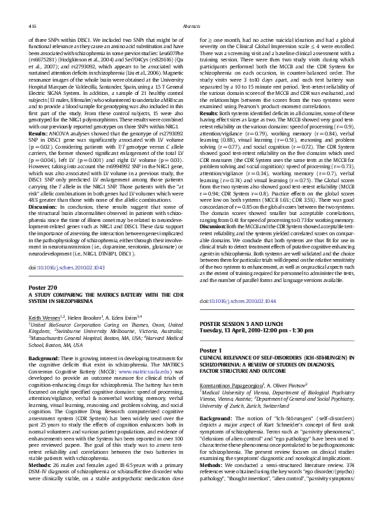 (PDF) A Study Comparing the Matrics Battery with the CDR System in ...