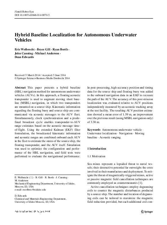 (PDF) Hybrid Baseline Localization for Autonomous Underwater Vehicles