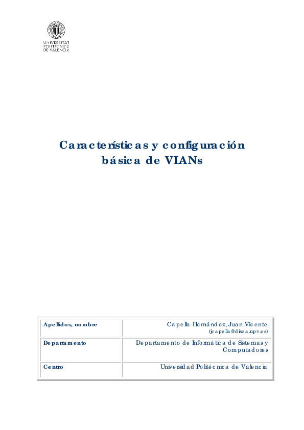 (PDF) Características y configuración básica de VLANs