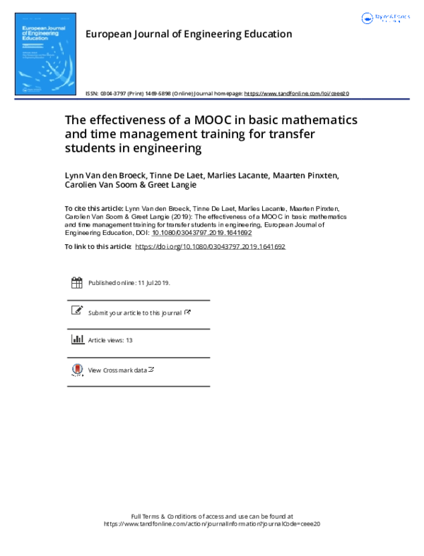 (PDF) The effectiveness of a MOOC in basic mathematics and time ...