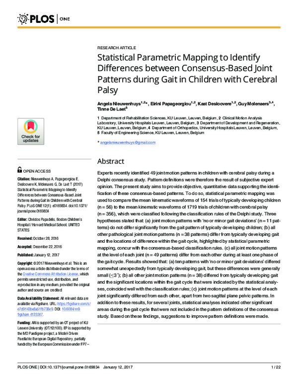 (PDF) Statistical Parametric Mapping to Identify Differences between ... (PDF) Statistical Parametric Mapping to Identify Differences between ...