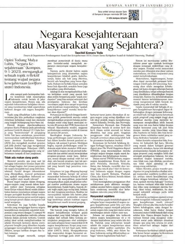 (PDF) Negara Kesejahteraan atau Masyarakat Yang Sejahtera? (Opini ...